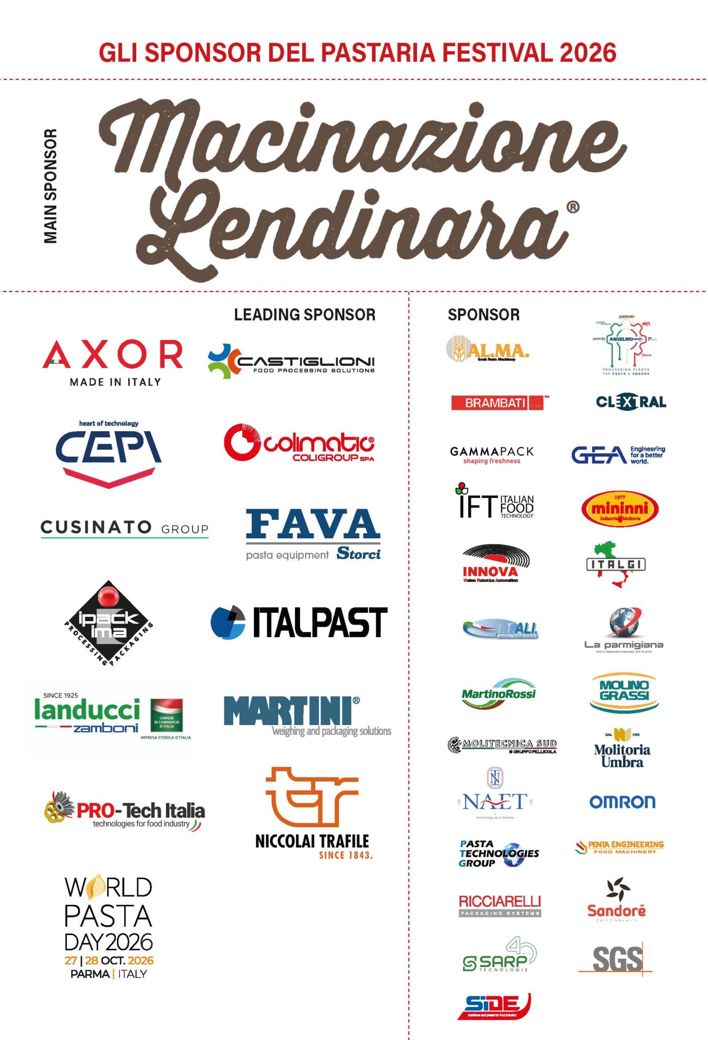 Disponibile il programma completo del Pastaria Festival 2026